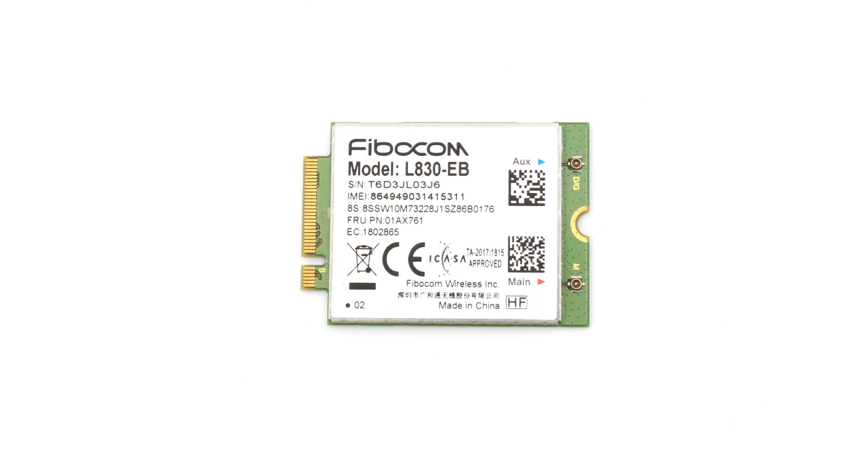 Lenovo Fibocom L830-EB 4G LTE mobilinternet modem kártya 4G GSM kártyák