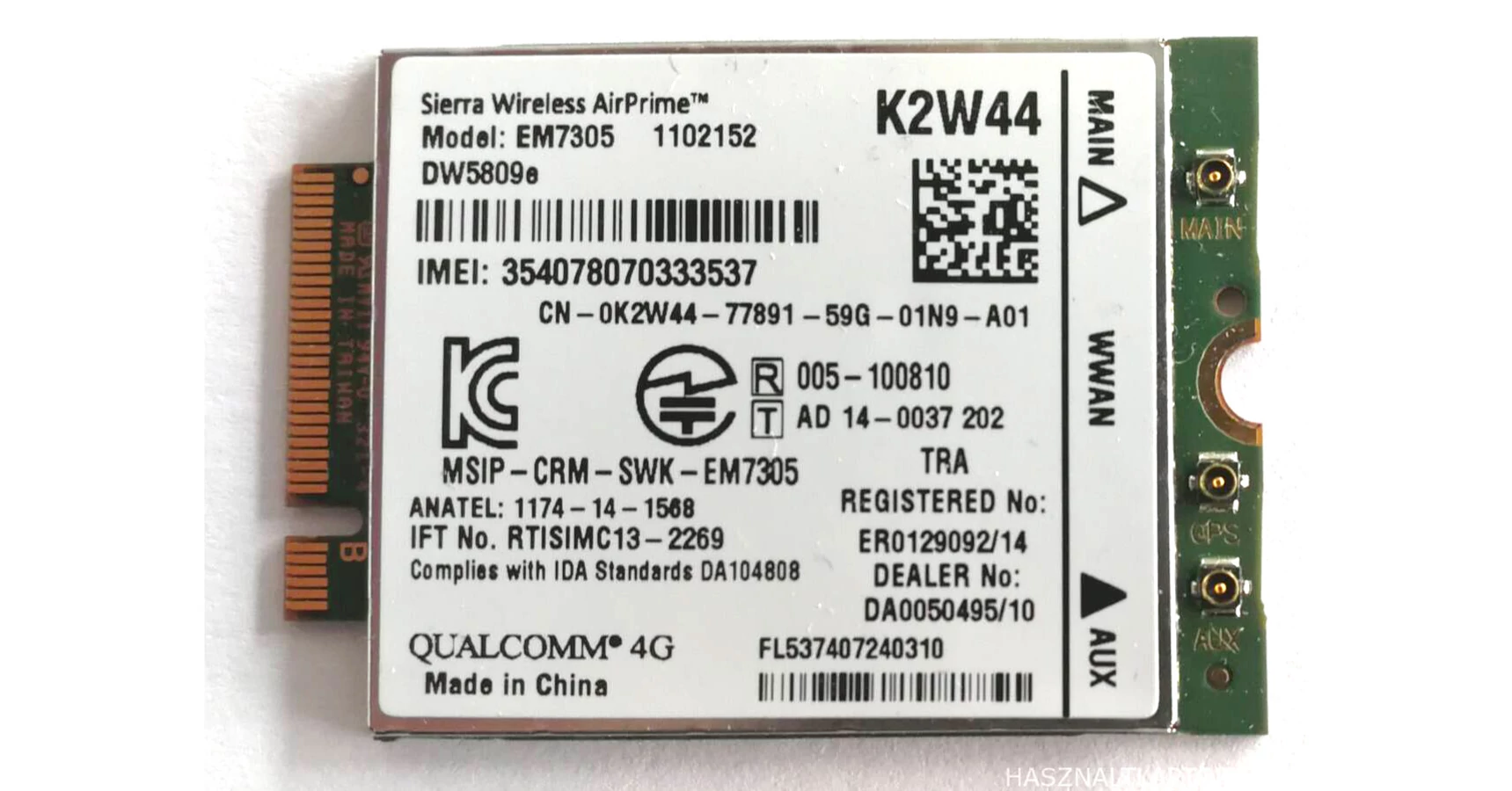 Dell EM7305 DW5809e 4G LTE kártya 4G mobilinternet kártya