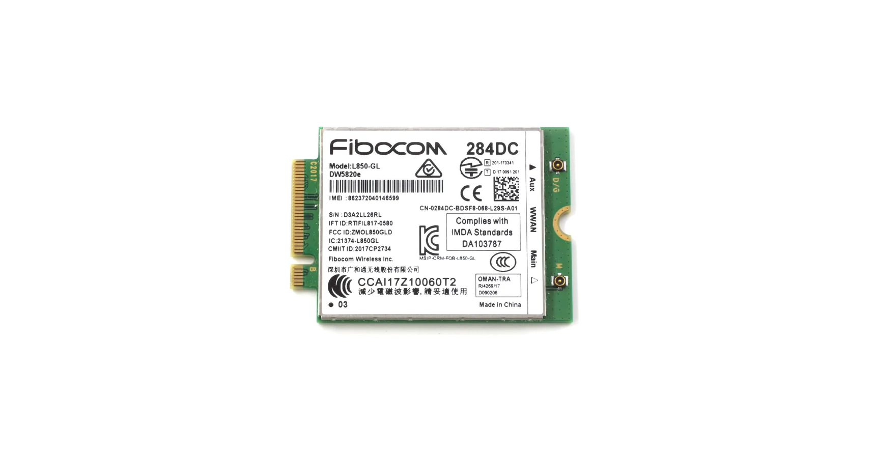 Dell (DW5820e) Fibocom L850-GL 4G LTE mobilinternet modem kártya